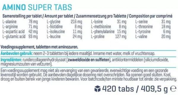 Amino Super Tabs van Body & Fit - Laag in Calorieën | InfoFitness.nl